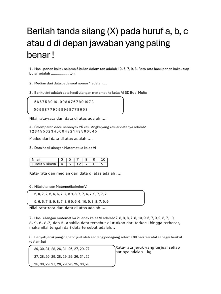 Latihan Soal Data | PDF