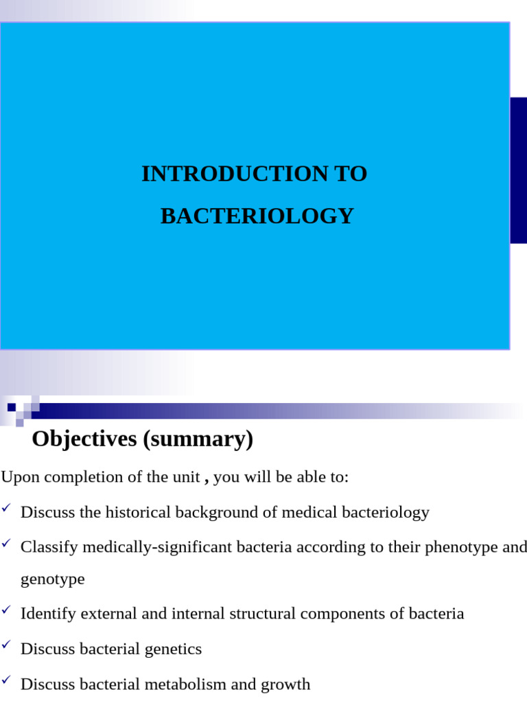 Introduction Bacteriology | PDF | Microorganism | Bacteria