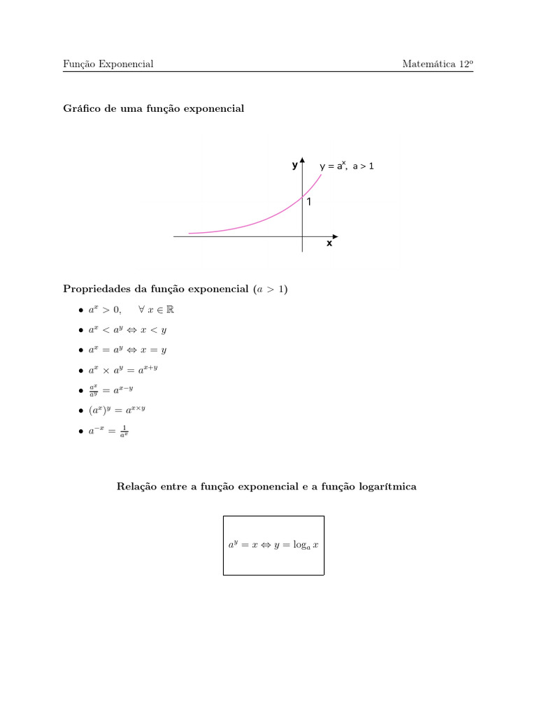 Função Exponencial 12º 6 | PDF