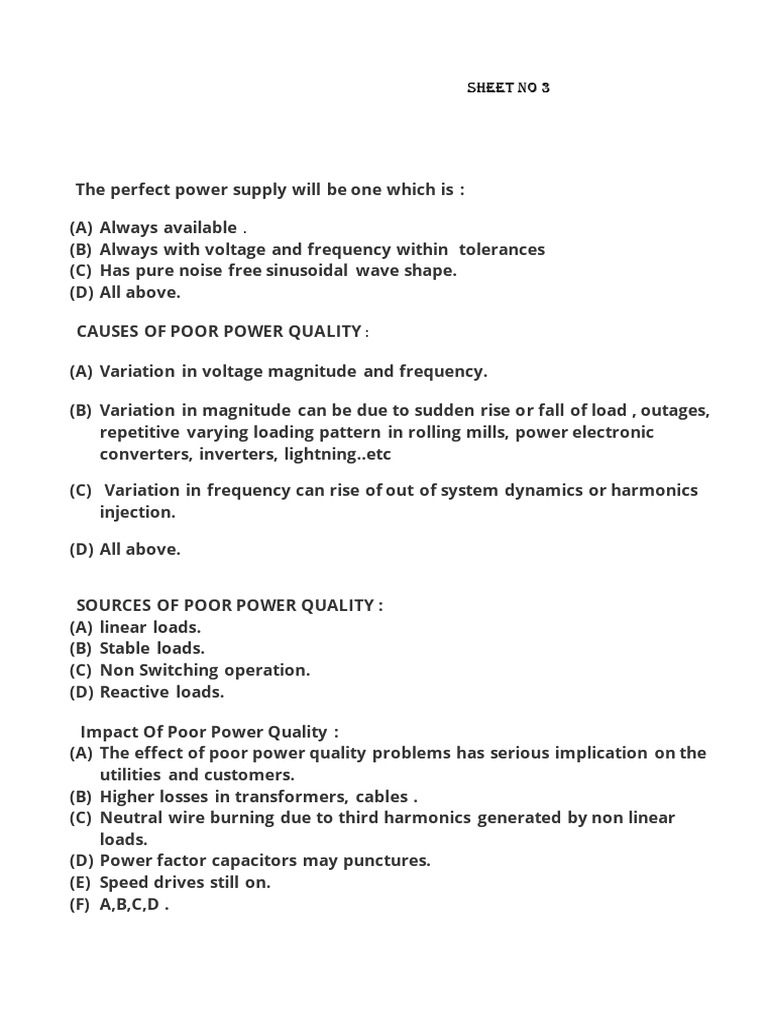 sheet_3_ | PDF | Physical Quantities | Electrical Engineering