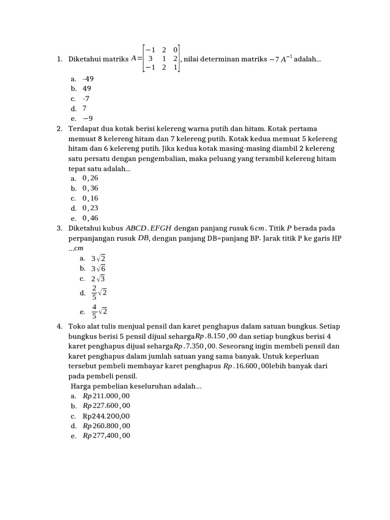 soal bapak mtk edit-inti | PDF