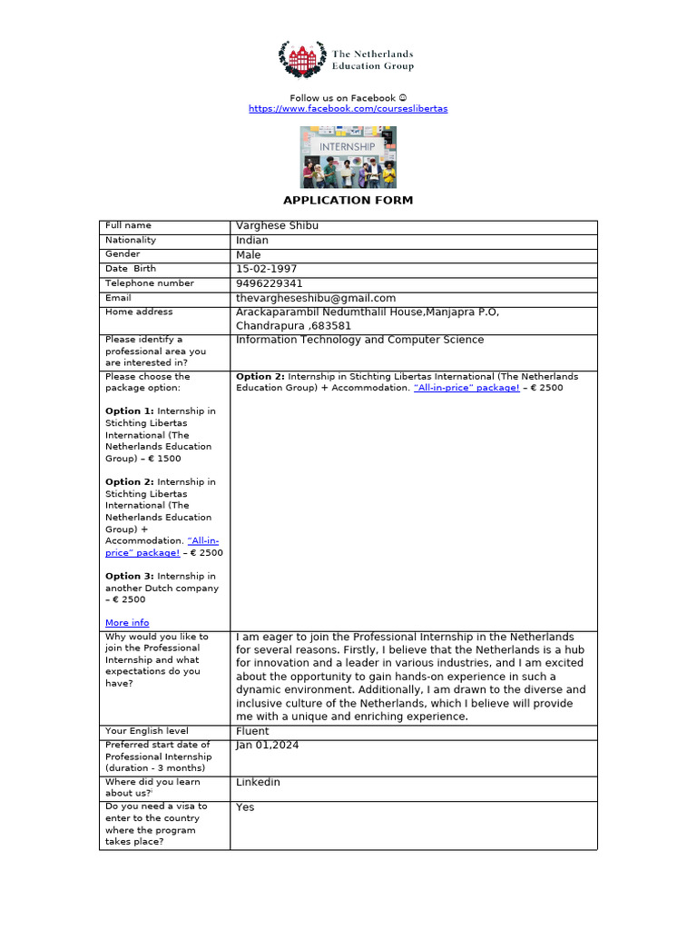 Questionnaire - Professional Internship | PDF | Human Communication