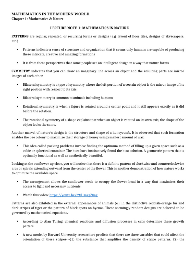 Mathematics and Its Nature | PDF | Pattern | Symmetry
