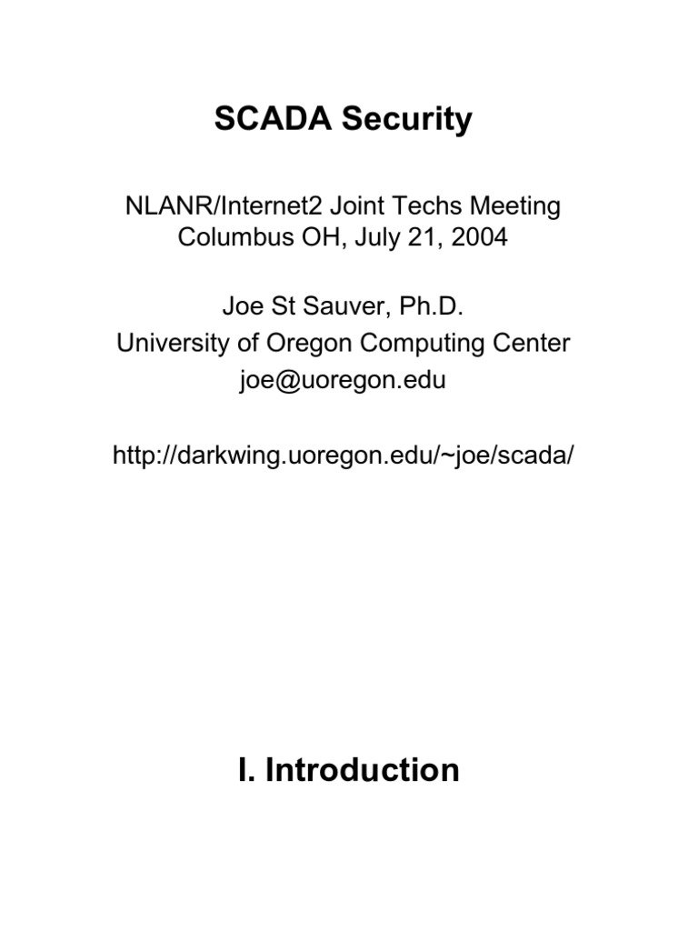 SCADA Security | PDF | Scada | Computer Security