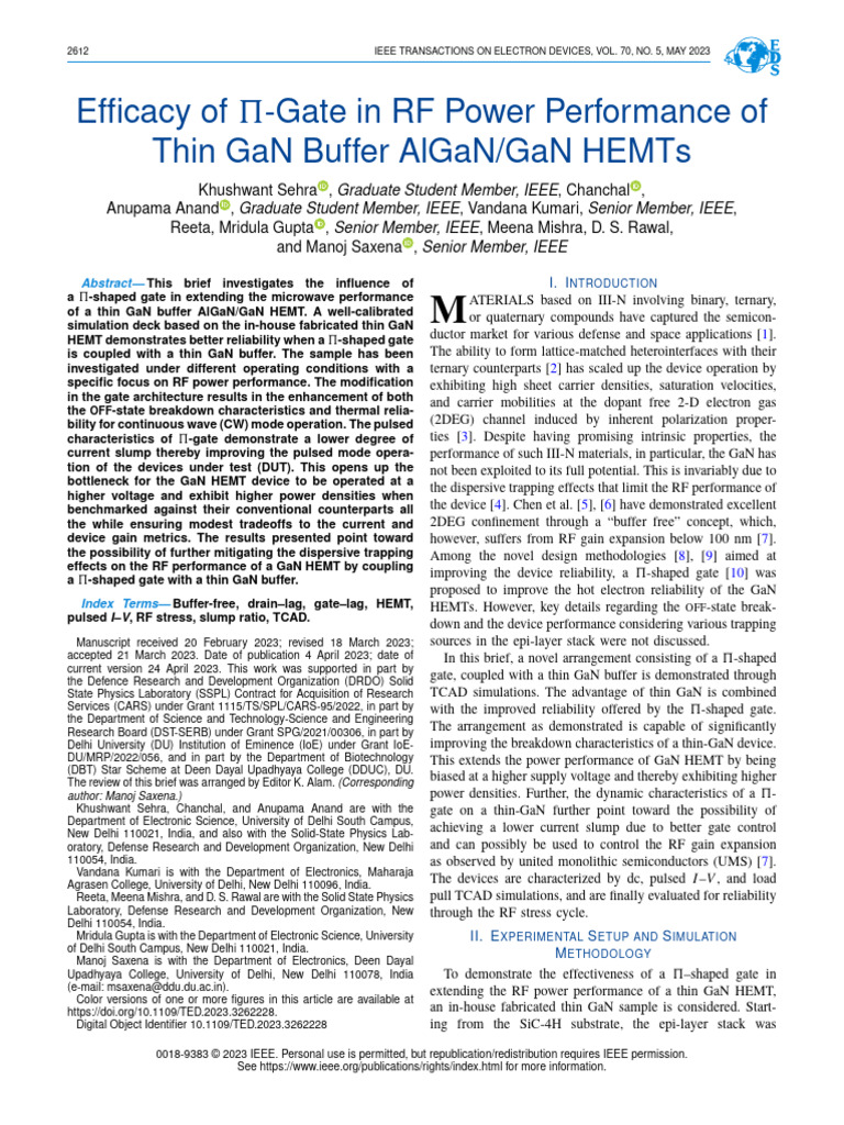 5-Gate Design Enhances GaN HEMT RF Performance | PDF | Electronics ...