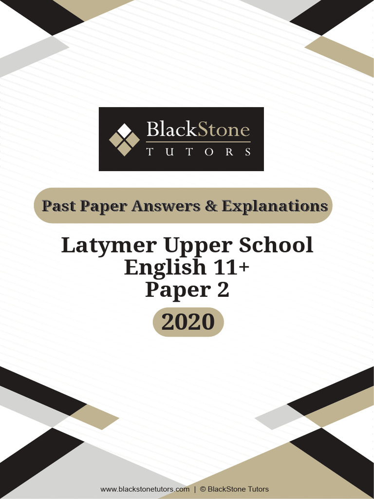 Latymer Upper School English 11 Paper 2 2020 | PDF | Grammar | Syntax