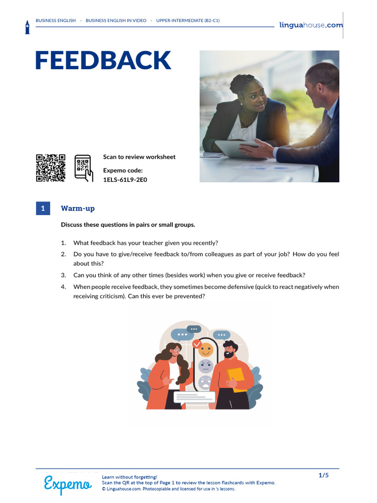 Effective Feedback Techniques for Business | PDF | Vocabulary | Communication