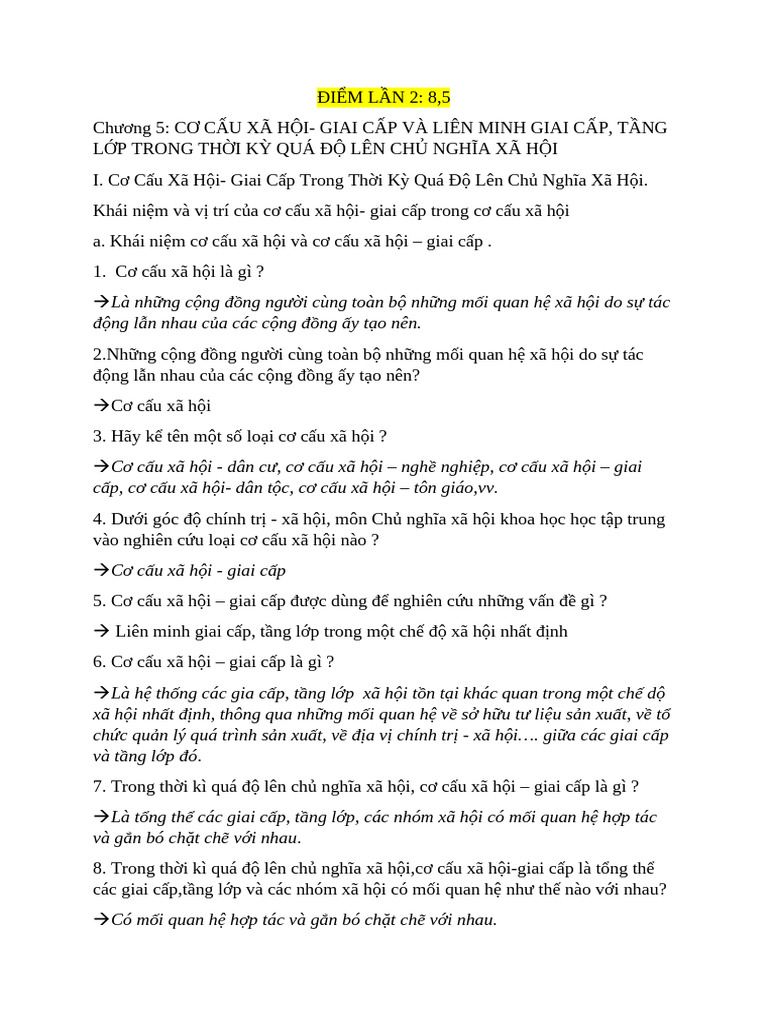 CNXH Chương 5 | PDF