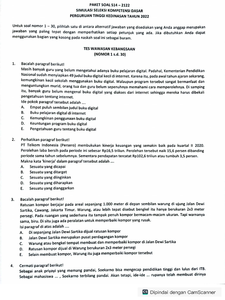 Sekdin Akpol TWK To 1 2024 | PDF