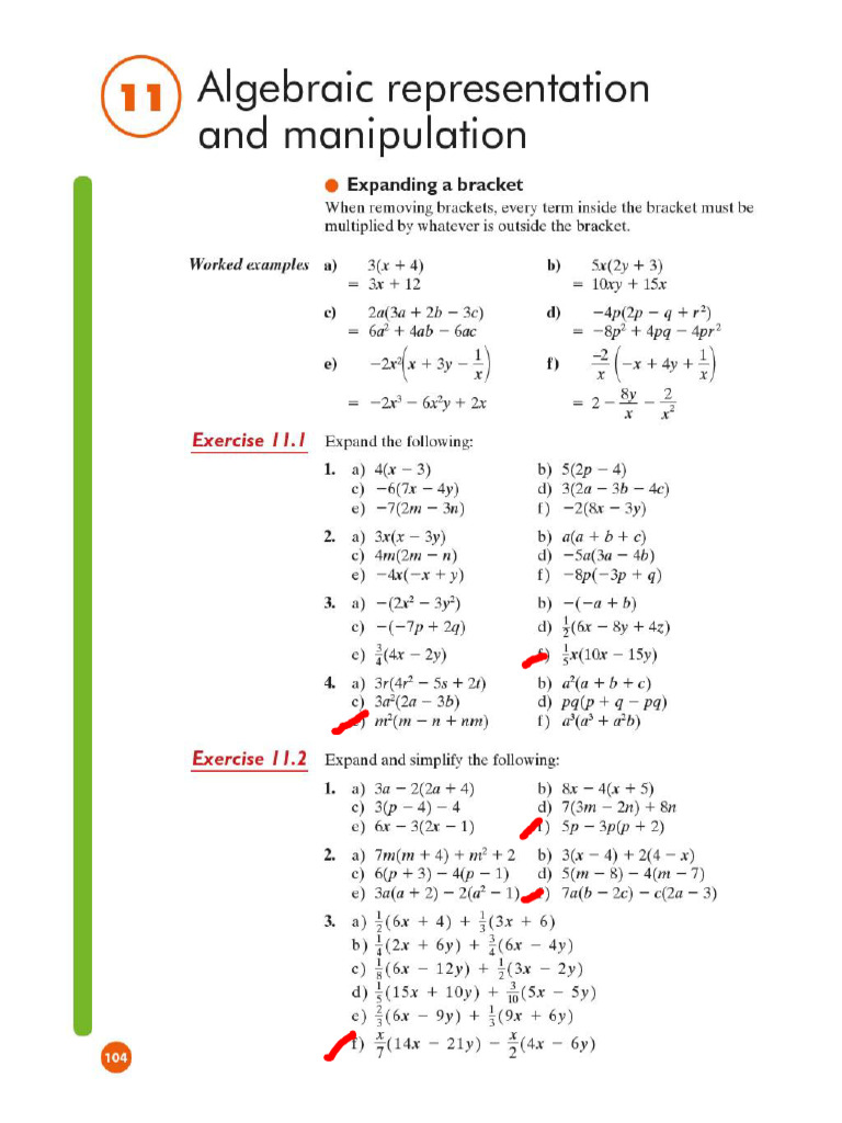 Algebraic Manipulation CH 11 | PDF