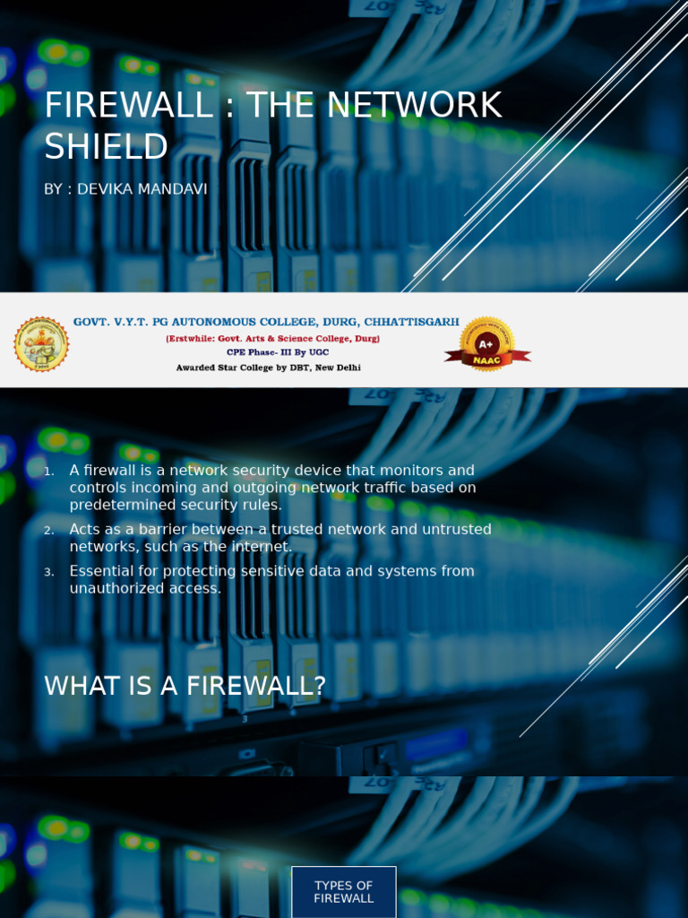 Firewall The Network Shield | PDF | Firewall (Computing) | Security