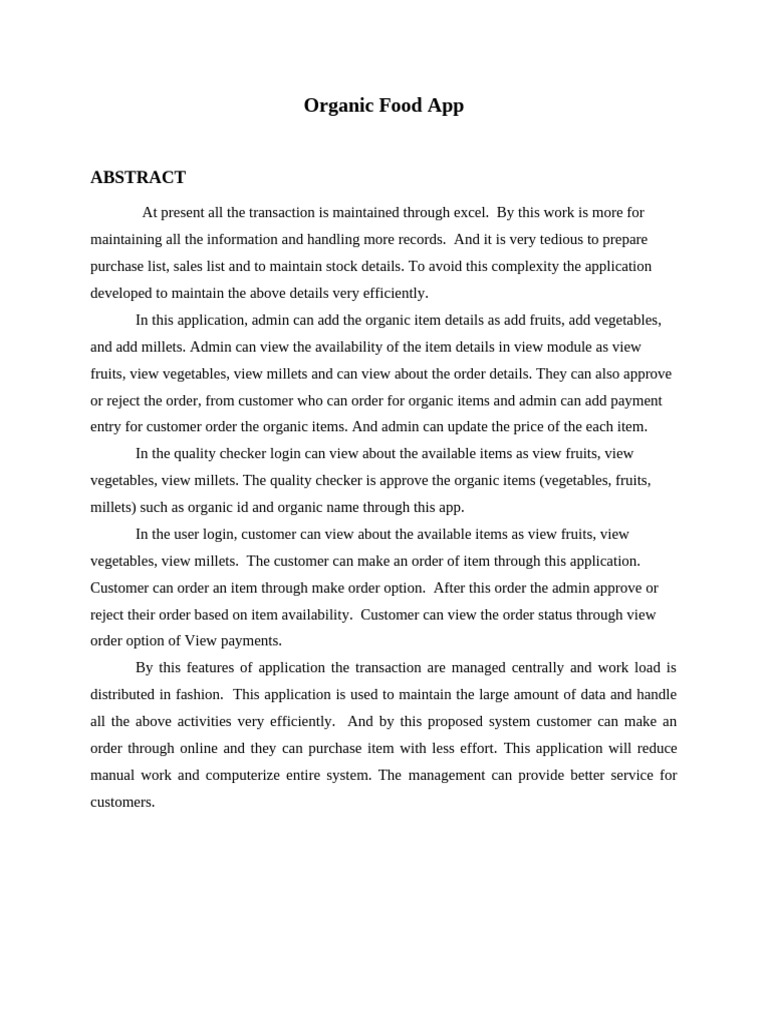 Organic Food App-Final | PDF | Android (Operating System) | Databases