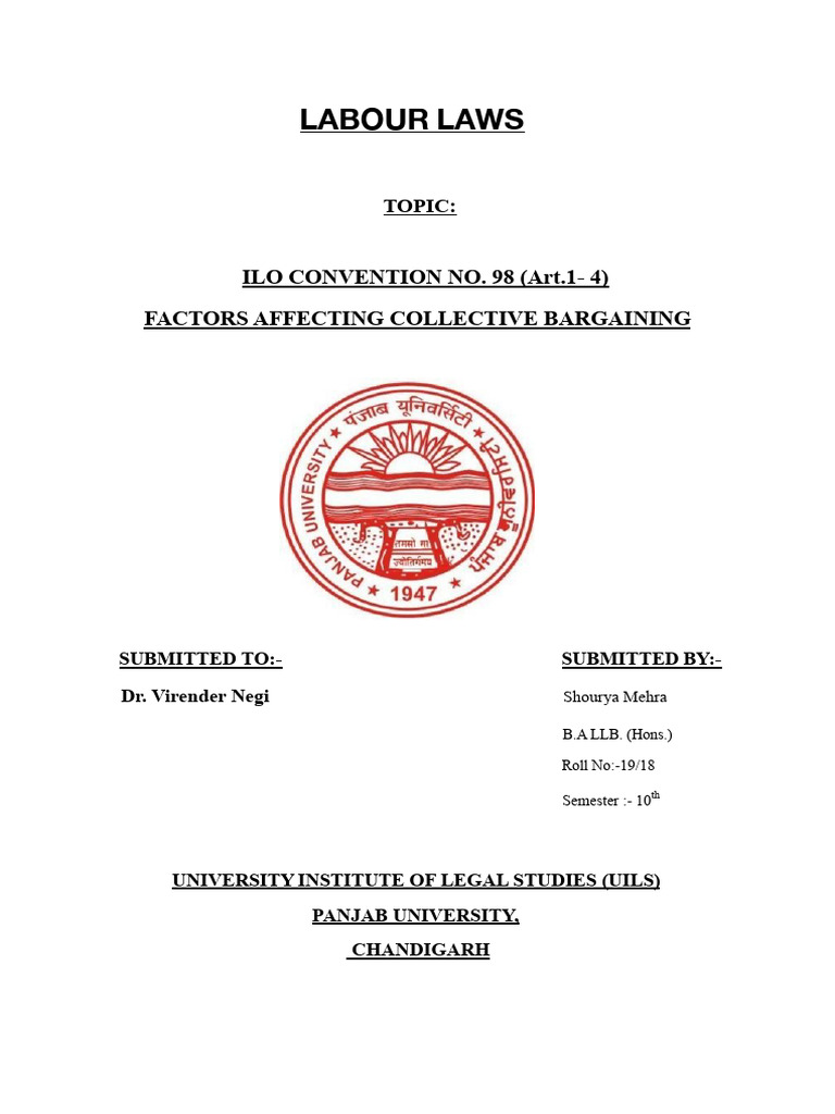 ILO Convention 98: Collective Bargaining | PDF | Collective Bargaining ...