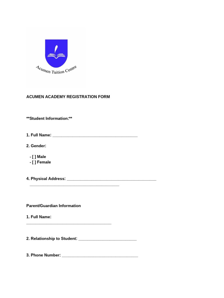 Acumen Academy Registration Form | PDF