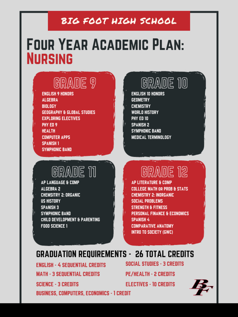 BFHS 4 Year Plan Nursing | PDF
