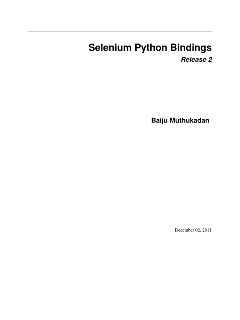 Selenium Python PDF Selenium Software Hyperlink