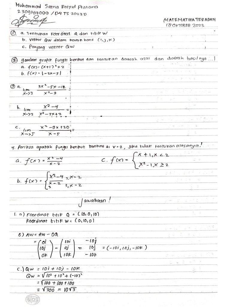 099 - Muhammad Satria Rosyid Pratama - Uts | PDF