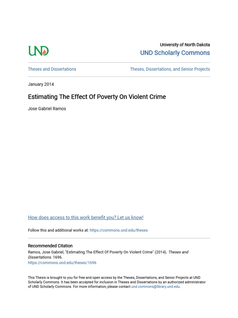 Estimating The Effect of Poverty On Violent Crime | PDF ...