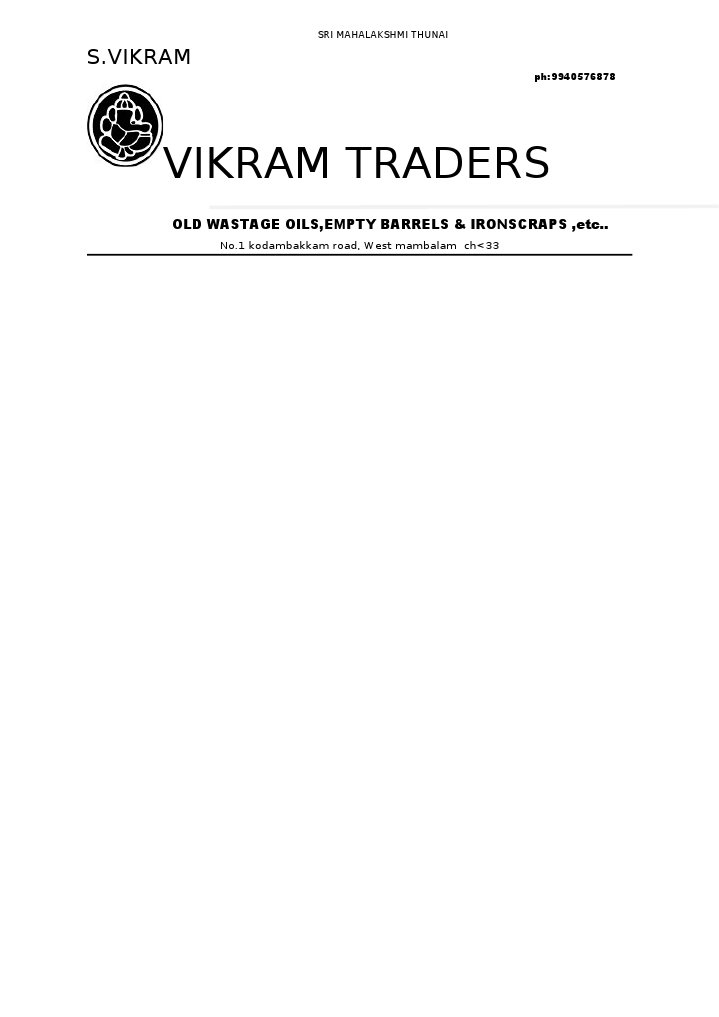 Vikram Traders: Waste Oils & Scrap Sales | PDF
