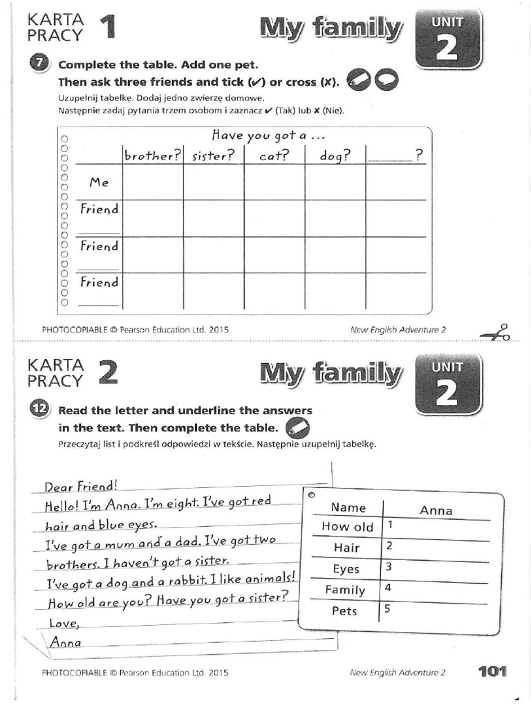 New English Adventure Poziom 2 Karty Pracy | PDF