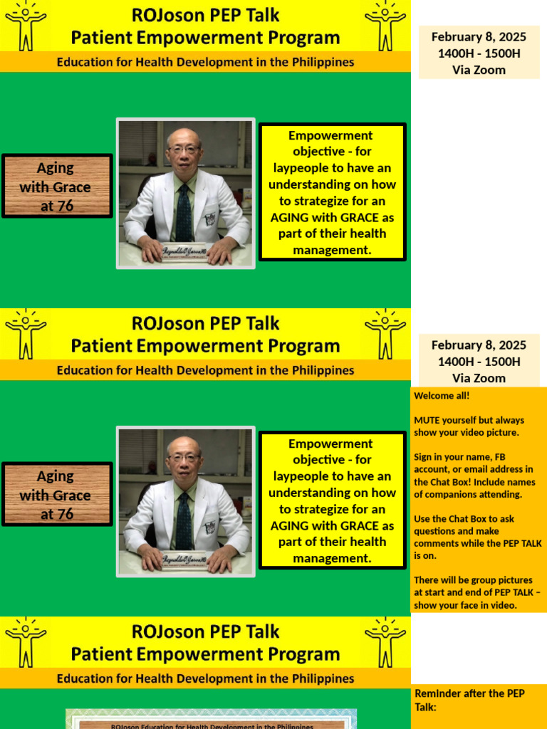 ROJoson PEP Talk: Aging With Grace at 76 | PDF | Ageing | Mental Health