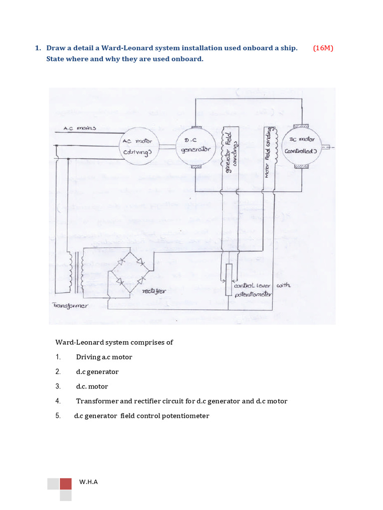 Ward-Leonard System for Ship Applications | PDF