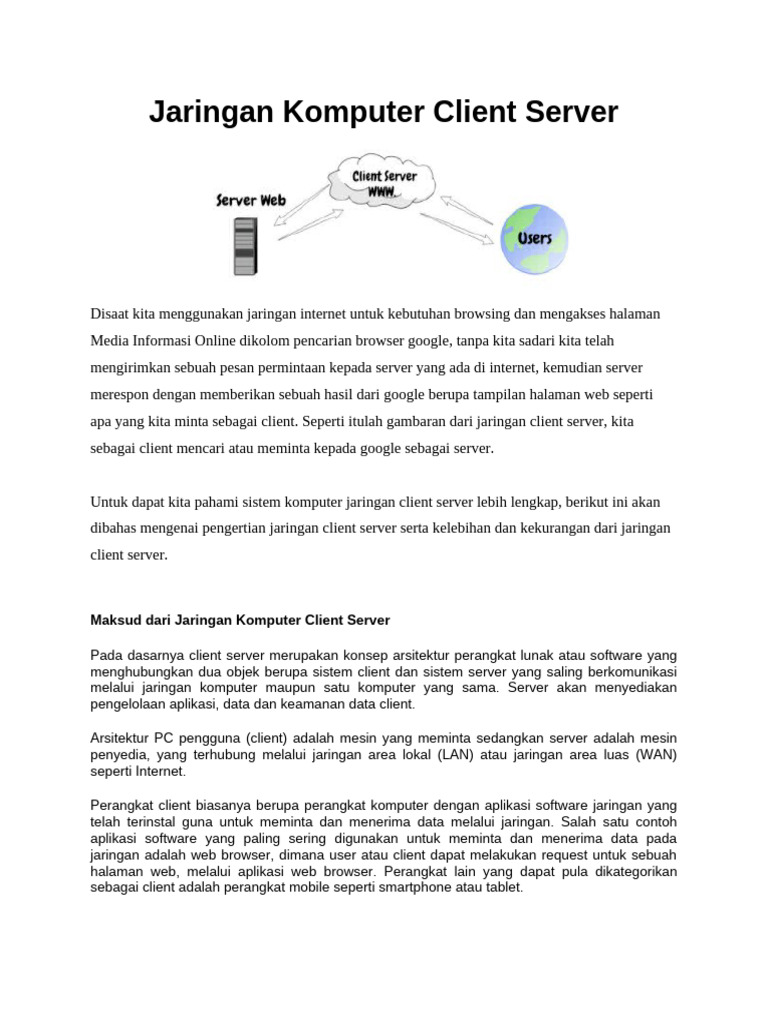 MATERI Jaringan Komputer Client Server | PDF