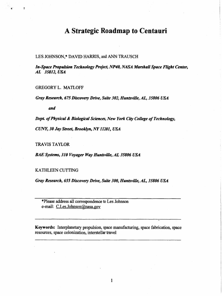 Roadmap to Alpha Centauri | PDF | Spacecraft Propulsion | Nasa
