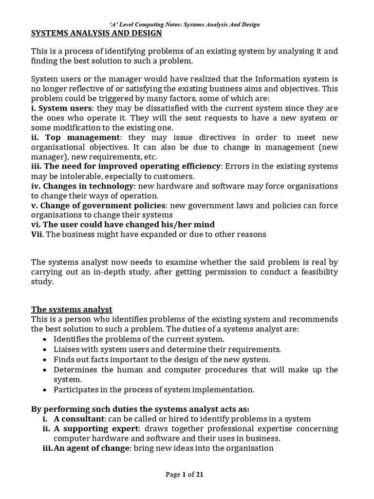 Chapter 1-Systems Analysis and Design | PDF | Software Testing ...