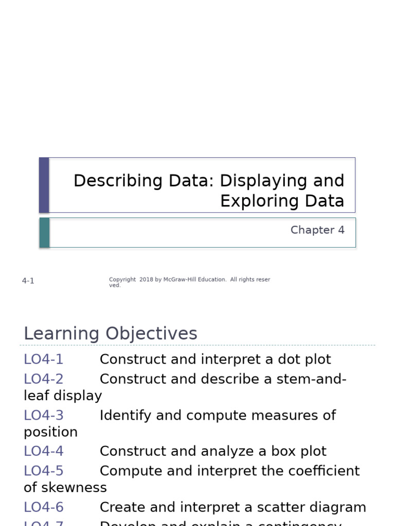 Chapter 4. Describing Data-Displaying and Exploring Data | PDF ... Chapter 4. Describing Data-Displaying and Exploring Data | PDF ...