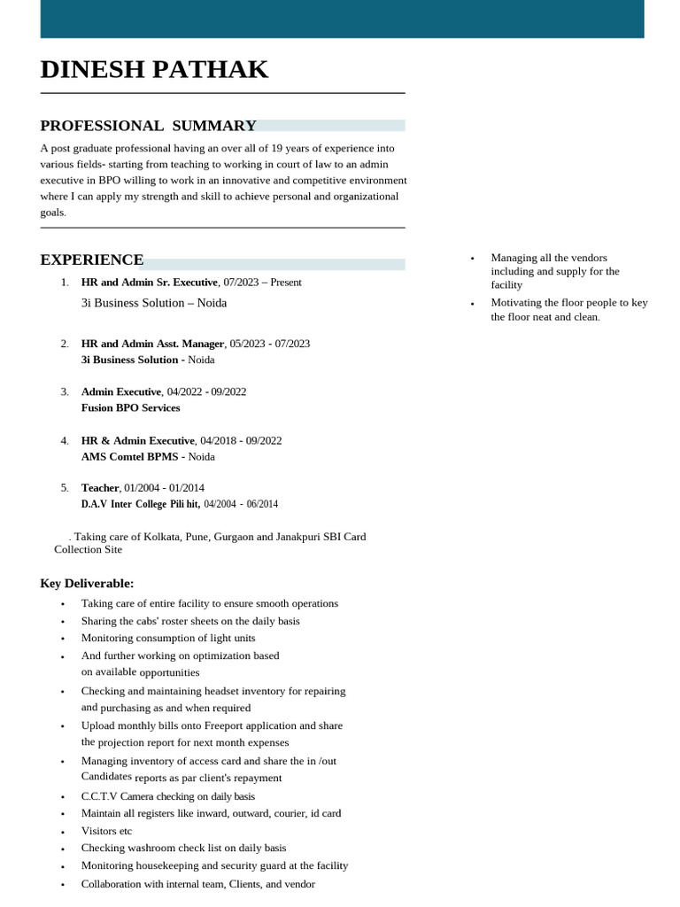 Dinesh Pathak CV 4 | PDF | Computing