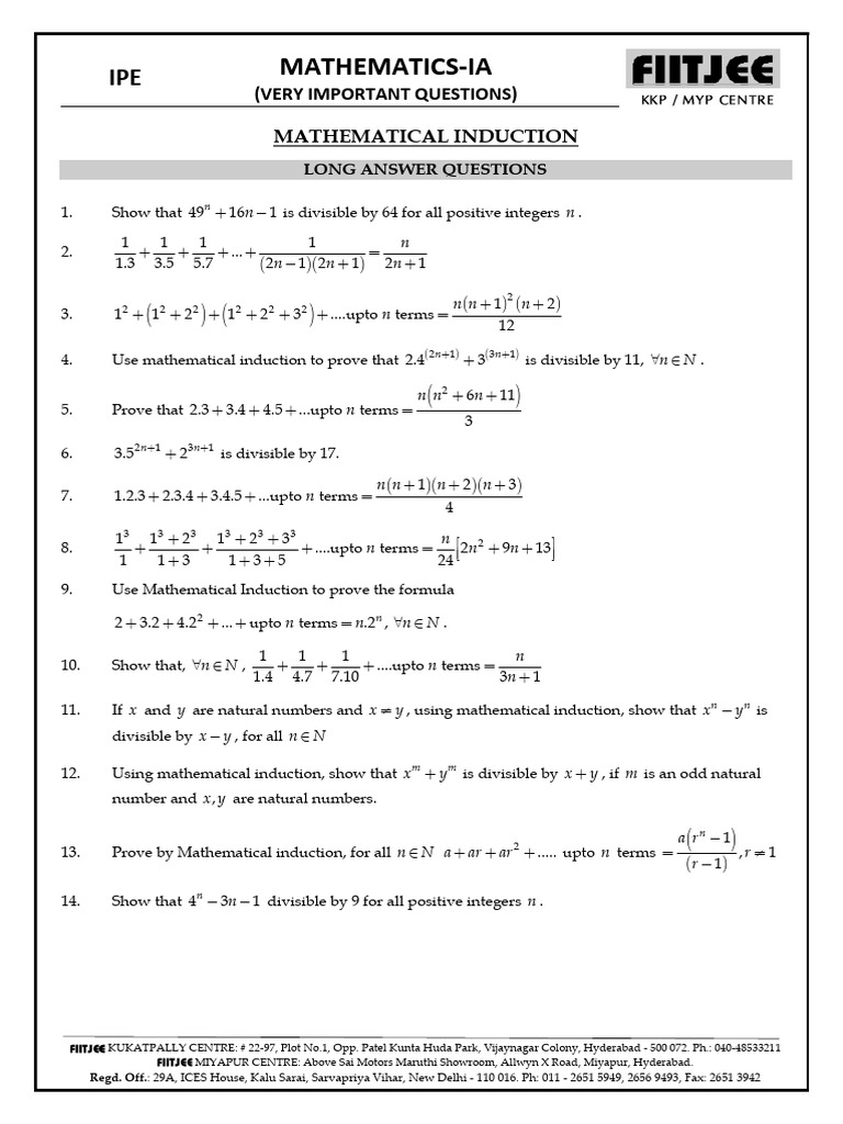 Maths-IA IPE VIMP Questions 2023-24-1 | PDF | Matrix (Mathematics ...