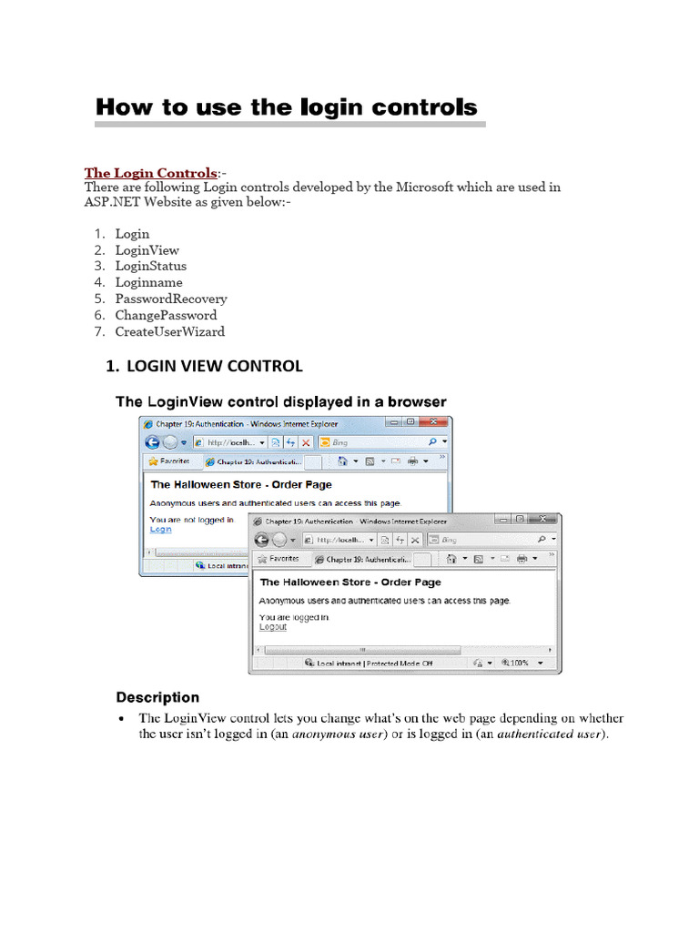 Login Controls | PDF