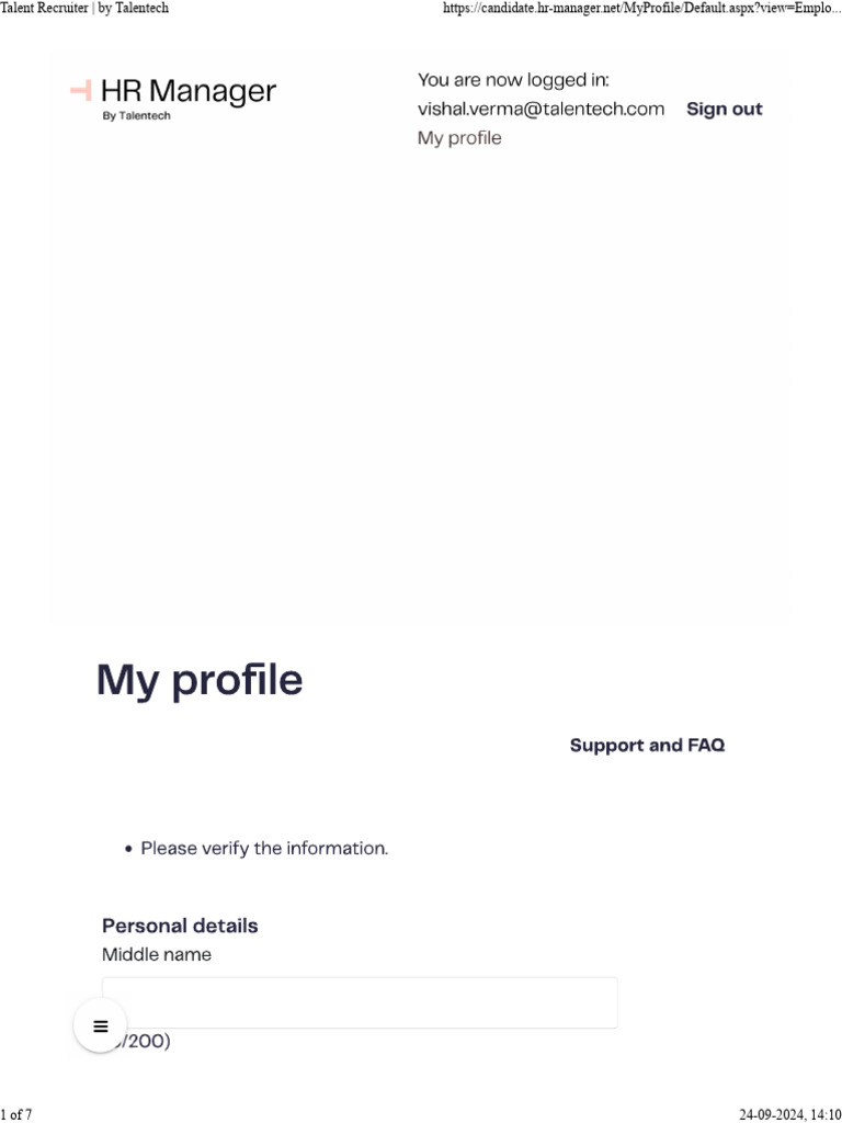 Talent Recruiter Profile Overview | PDF