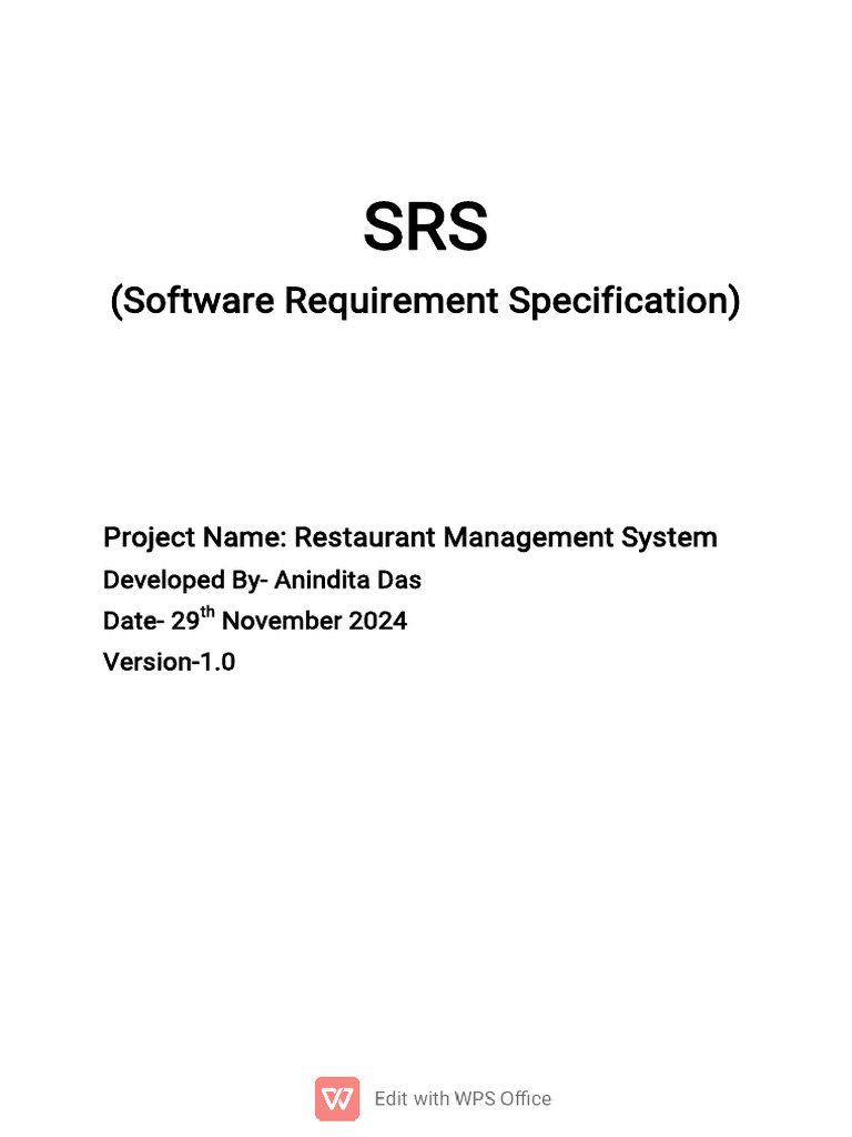 SRS | PDF | Point Of Sale | Information Technology