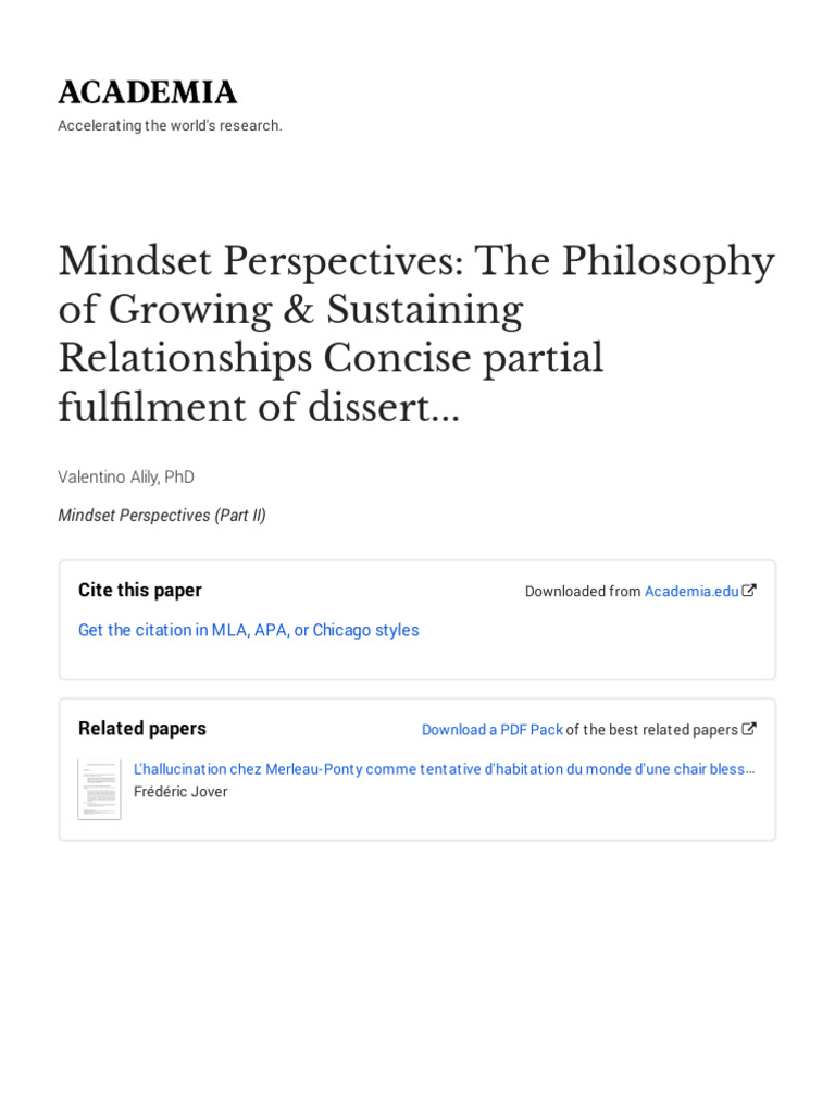 2) Mindset Perspectives (Part II) With Cover Page v2 | PDF | Mindset | Love