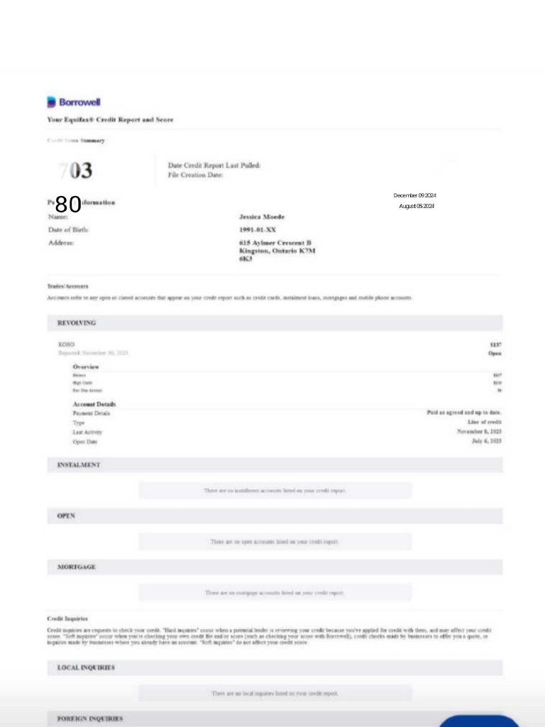 Credit Score 803 | PDF