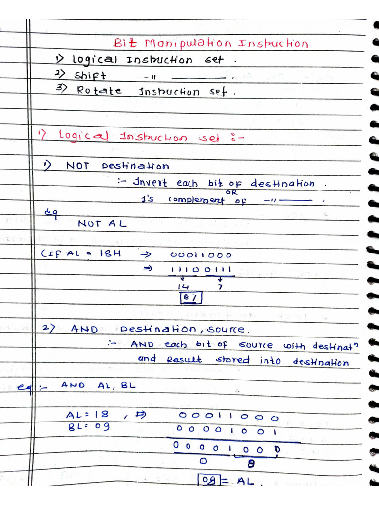 Logical Shift Rotate Instruction Set | PDF Logical Shift Rotate Instruction Set | PDF
