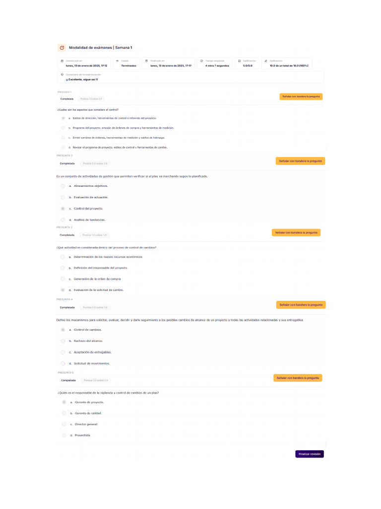 Administración de Controles de Cambio - Semana 1 | PDF
