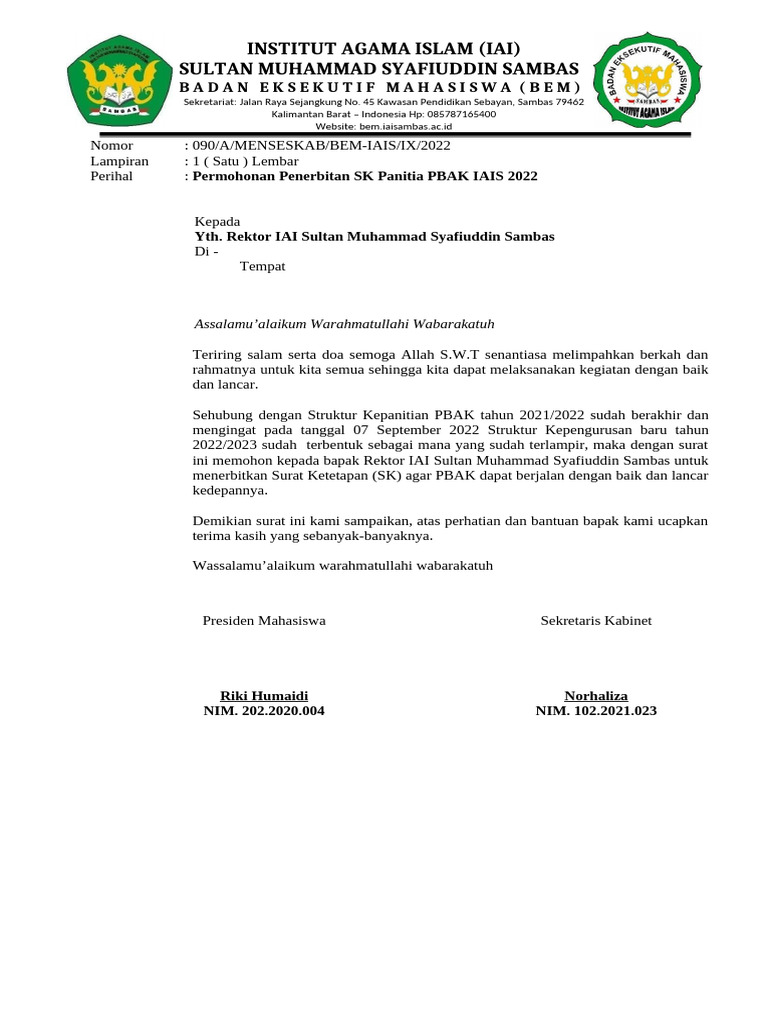 Undangan Konsolidasi BEM POLTESA | PDF