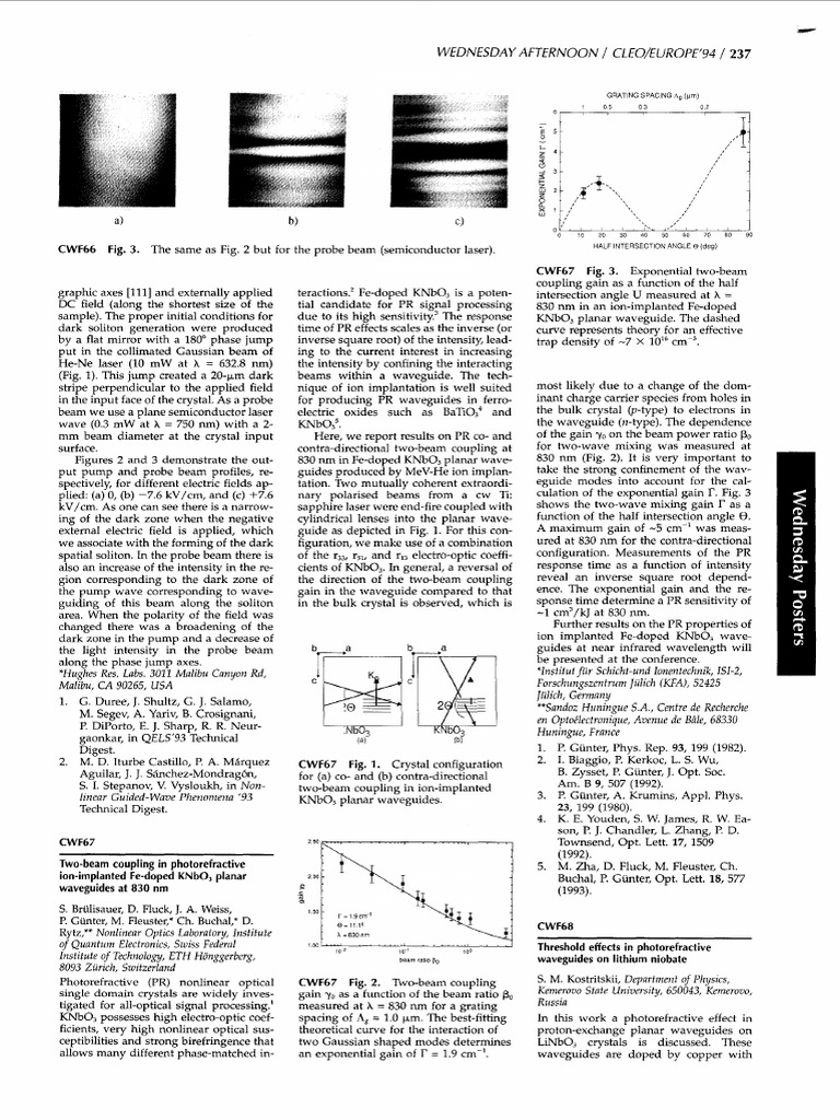 Dark Solitons in Photorefractive Waveguides | PDF | Laser | Nonlinear Optics
