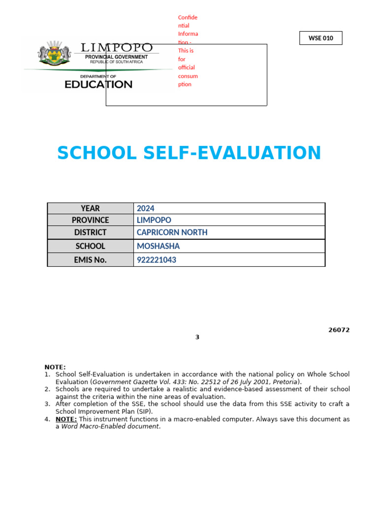 Sse 2024 | PDF | Teachers | Evaluation