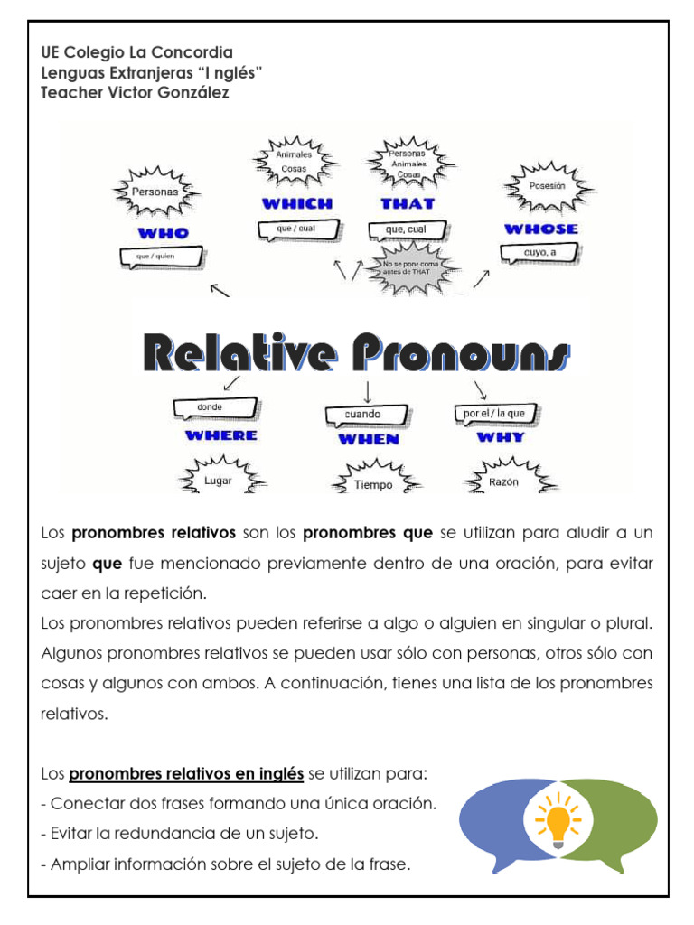 Pronombres Relativos | PDF
