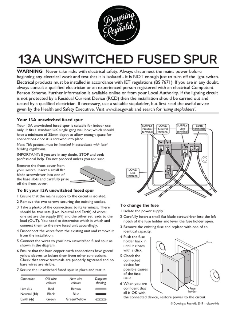 13A Fused Spur Wiring Guide | PDF