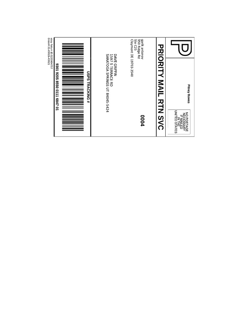 Return Shipping Label | PDF