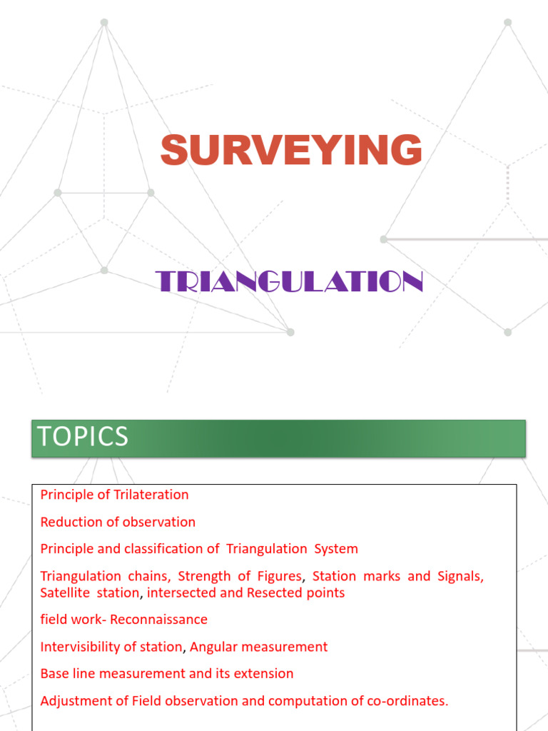 Lesson 12. Triangulation | PDF | Surveying | Horizon