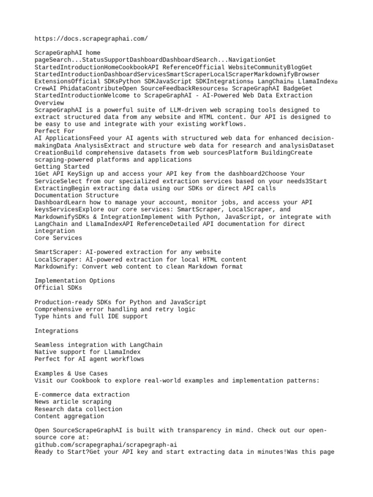 Scrapegraphai Docs | PDF | World Wide Web | Internet & Web