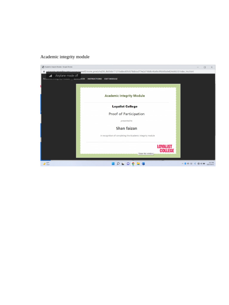 Academic Integrity Module | PDF
