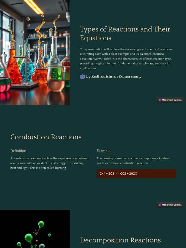 Types of Reactions and Their Equations | PDF | Chemical Reactions | Redox