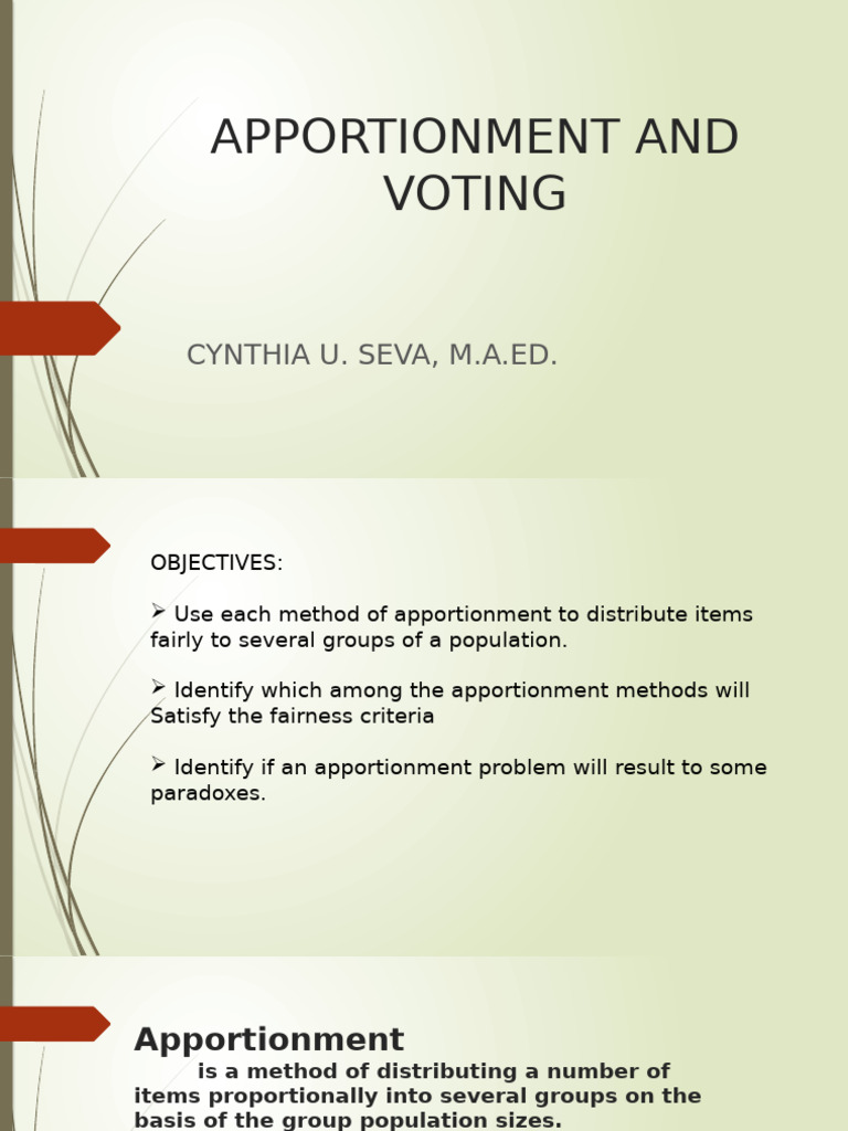 Apportionment and Voting | PDF | Elections | Apportionment (Politics)